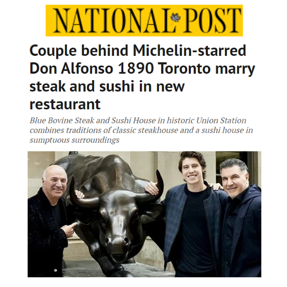 Press Highlights | Blue Bovine Steak + Sushi House Toronto